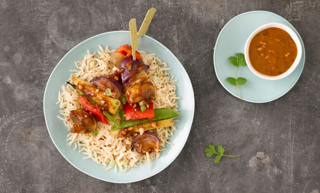 Vegetable Satay Skewer Recipe | Tilda