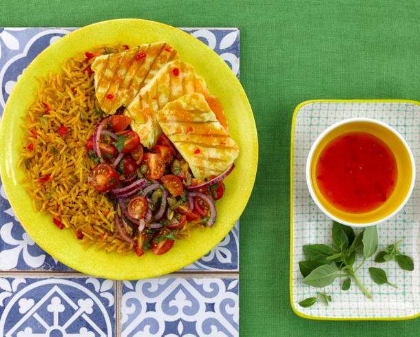 Barbecued Halloumi With Sweet Chilli Glaze Recipe | Tilda