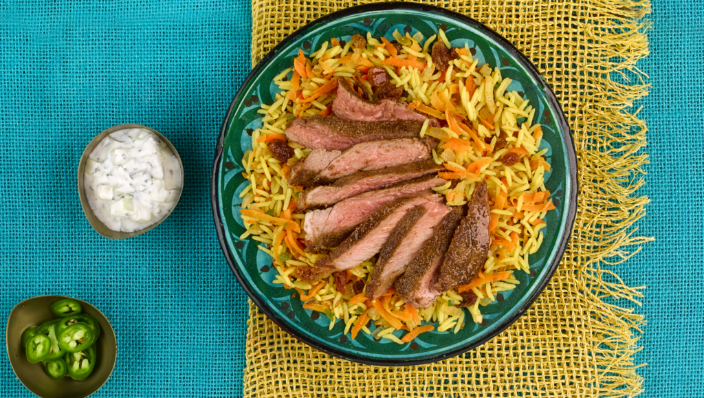 Kabuli Pilau With Lamb Steak Recipe | Tilda