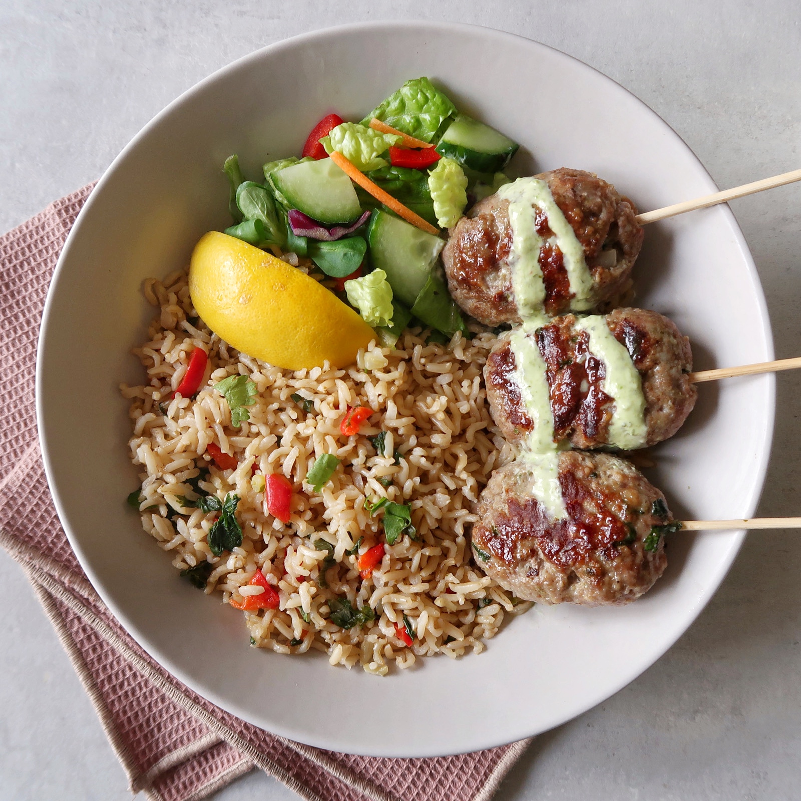 Spicy Kebabs with Wholegrain Rice Recipe | Tilda