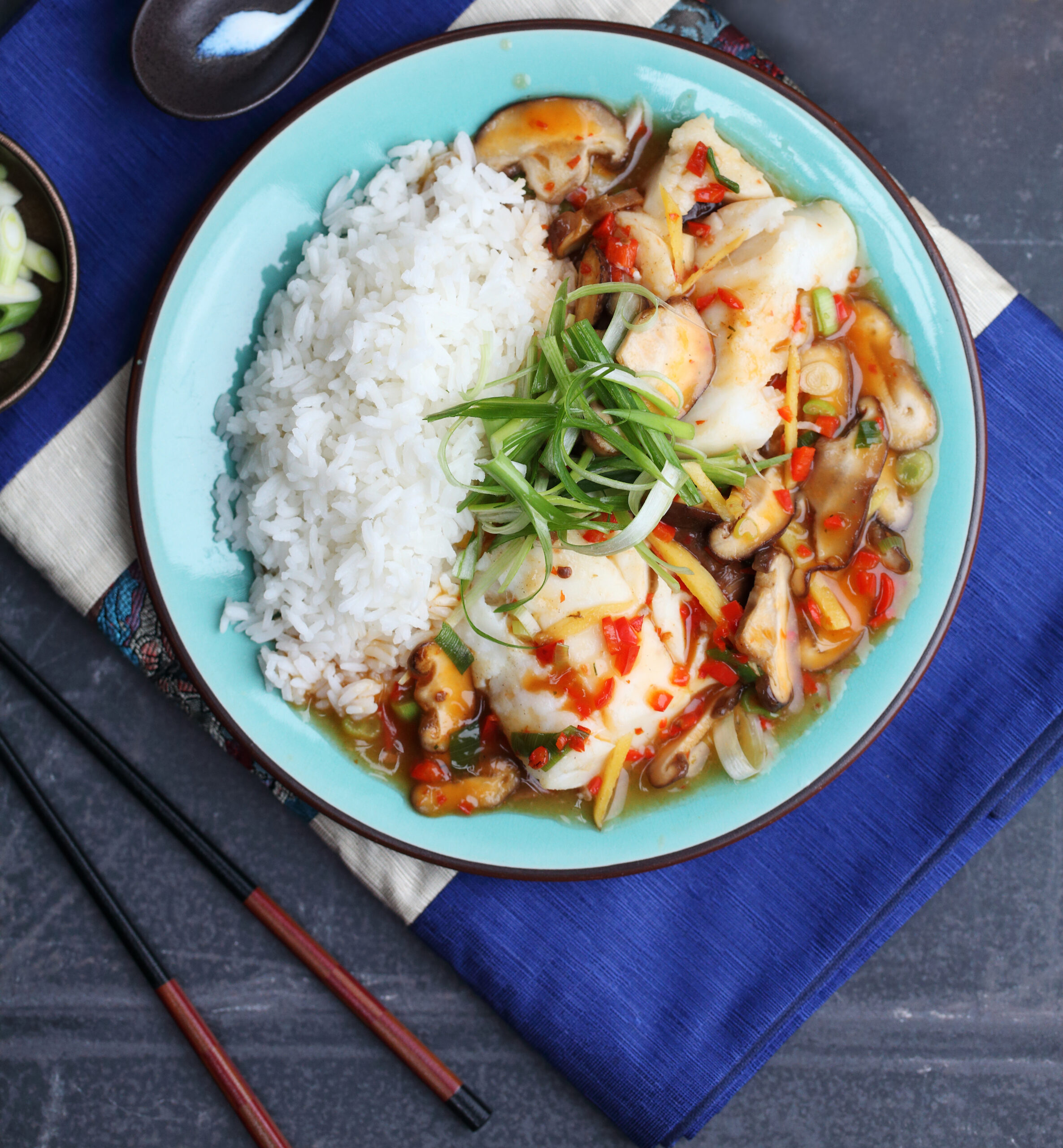 Ching’s Spicy Mushroom Cod Recipe - Tilda Rice UK